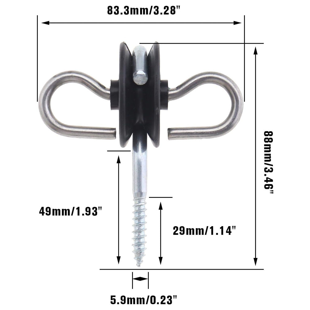 20 Pcs Farm Fence Insulator Gate Handle Insulator with 2 Hanging Eyele