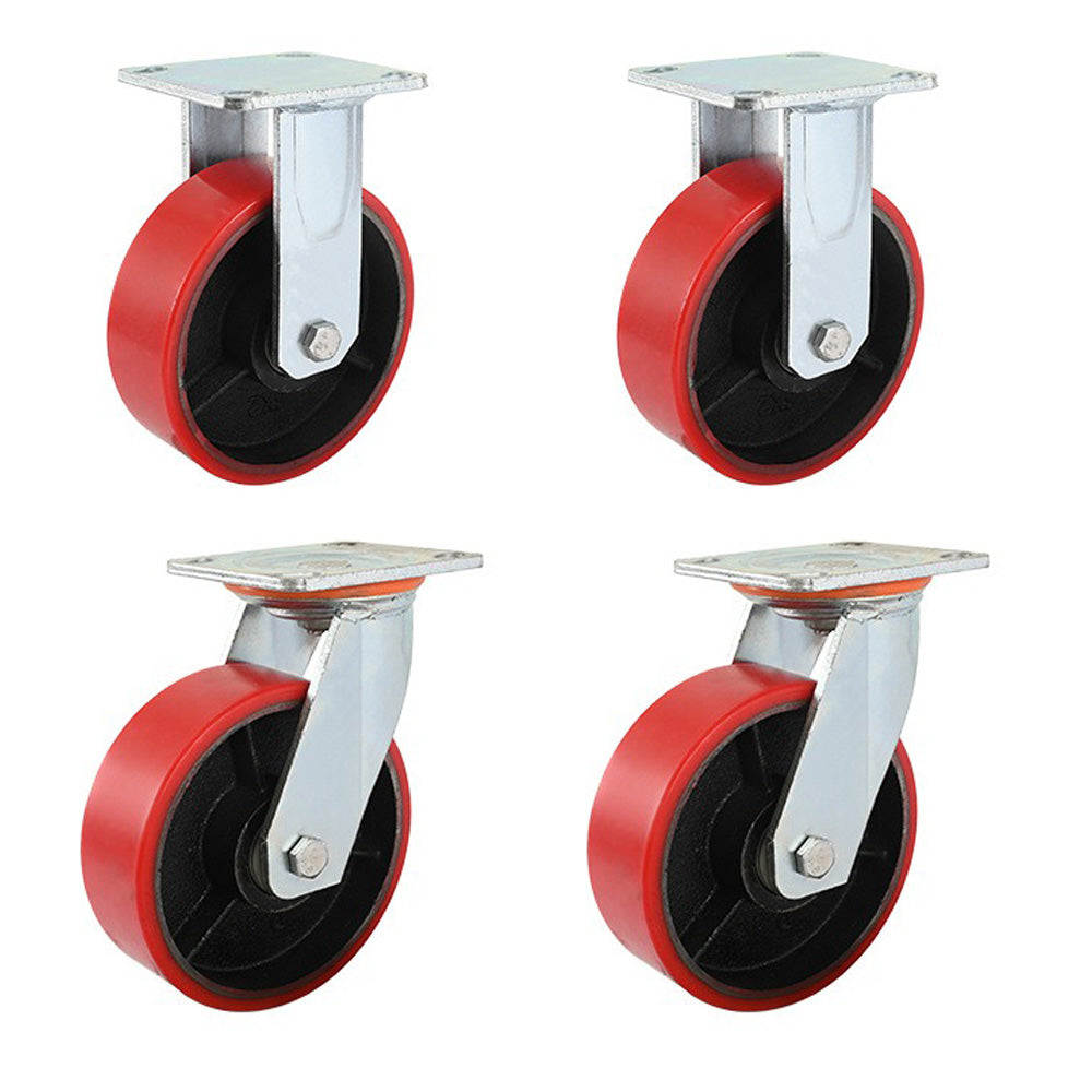 4 pcs 8-inch 200mm Extra Heavy Duty Industrial Swivel Castors with PU