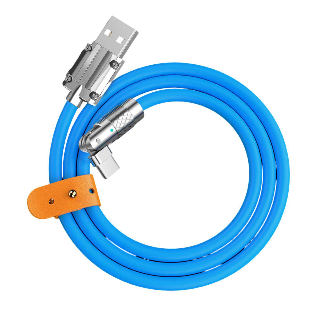 Zinc Alloy Silicone Charge Cable 180 Degrees Rotating 120W 6A 1m 2m